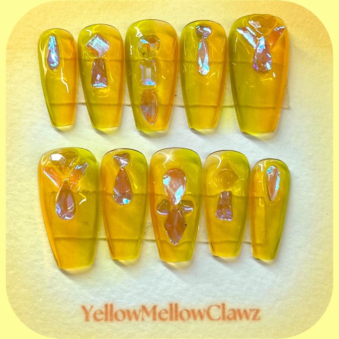 Press On Nails $picy Red Glitter Nails – YellowMellowClawz