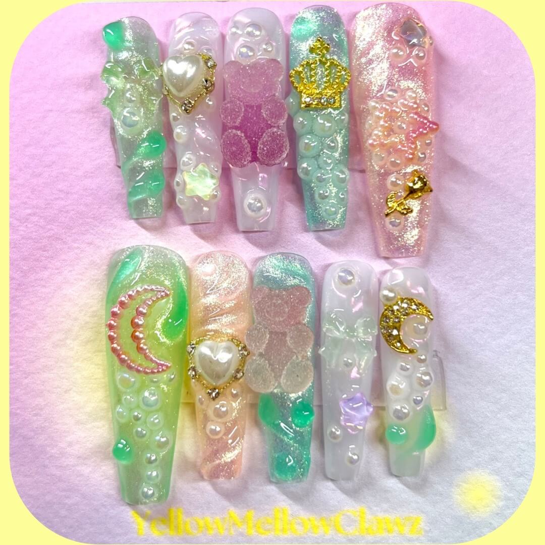 Press On Nails $picy Red Glitter Nails – YellowMellowClawz